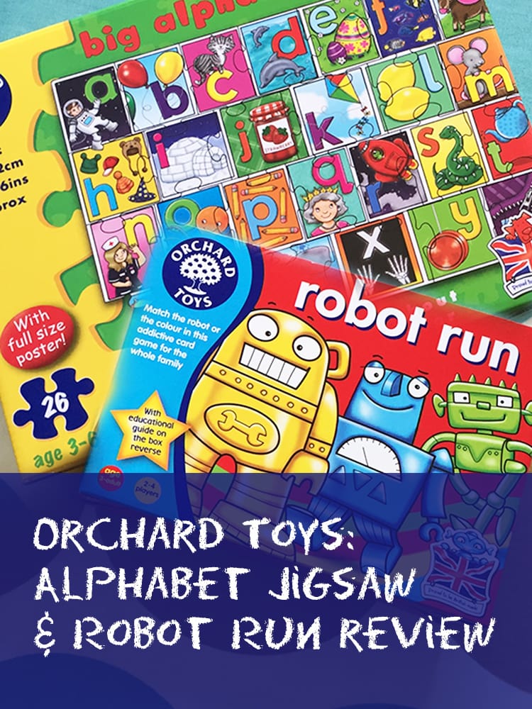 Suburban Mum | Orchard Toys: Alphabet Jigsaw and Robot Run review